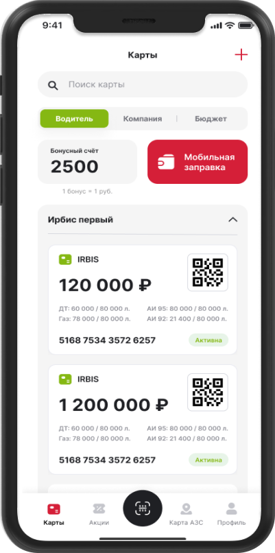 Топливная карта для юридических лиц Irbis